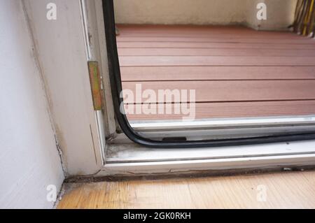 A closeup of balcony door threshold Stock Photo - Alamy