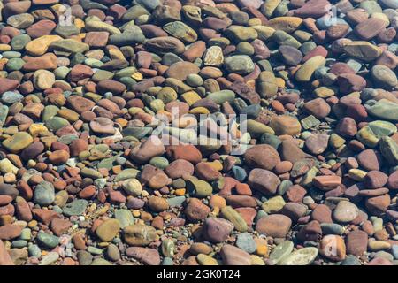 Pebble Beach, Lake McDonald, Glacier National Park, Montana Stock Photo ...