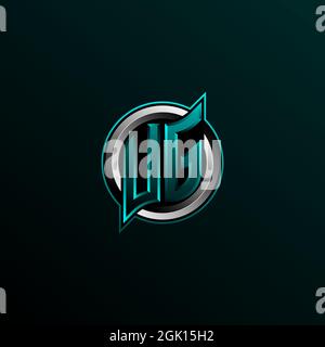 UG Logo ESport Gaming Initial with Blue Light Color design vector ...
