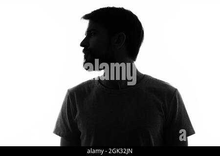 bearded man in the shadows anonymity studio mystic Stock Photo - Alamy