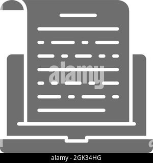 Notes on a laptop, presentation, text entries flat color icon Stock ...