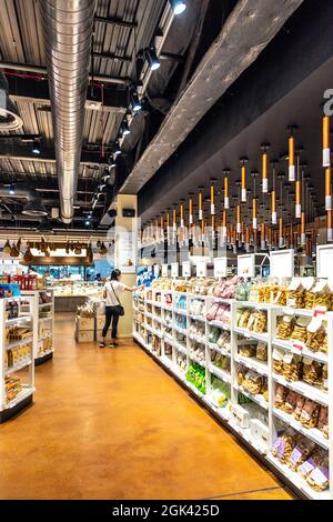 Interior of Eataly Italian food hall in Liverpool Street, London, UK ...
