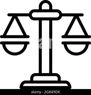 Election scale icon outline vector. Government ballot. Democracy vote ...