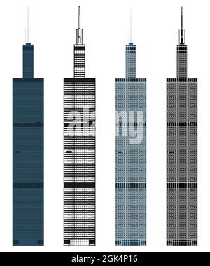Usa, Chicago, Chicago Architecture Center, travel landmark vector ...