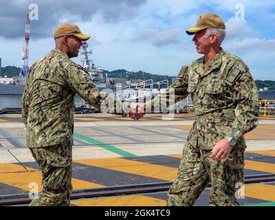 YOKOSUKA, Japan (Aug. 2, 2021) Cmdr. Cameron Aljilani, commanding ...