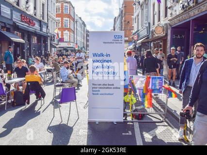 Sign outside the Soho Centre for Health and Care and Soho NHS Walk-in ...