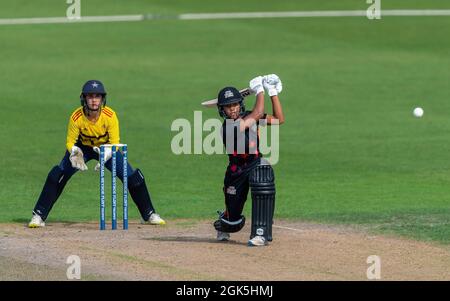 Davina Perrin of Central Sparks batting against South East Stars in a ...