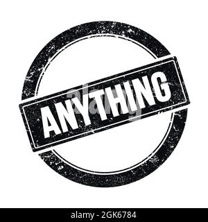 ANYTHING text on black grungy rectangle stamp sign Stock Photo - Alamy