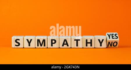 Antipathy yes or no symbol. Turned a wooden cube and changed words ...