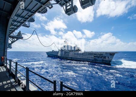 PHILIPPINE SEA (Aug. 23, 2021) Lt. Takeru Tajiri, the first lieutenant ...