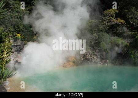 Geothermal, steam, rising, from, one, of, the, many thermal pools, at ...
