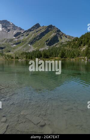 Morgex (Aosta), the wonderful Lake of Arpy, a mirror of water of ...