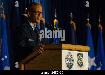 U.S. Air Force Gen. Ken Wilsbach, left, Pacific Air Forces commander ...