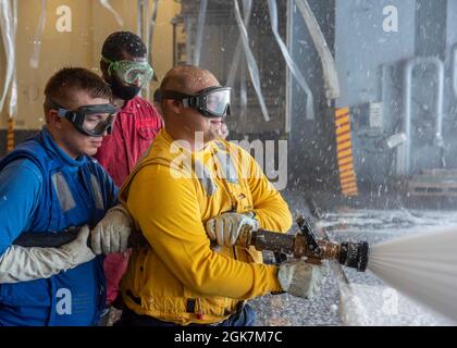 afff, aircraft carrier, aqueous film forming foam, damage control ...