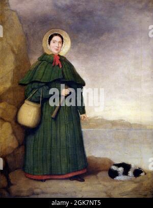 Mary Anning. Portrait of the British palaeontologist and geologist Mary ...
