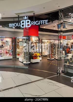 Facade with sign and Logo of Bijou Brigitte Stock Photo - Alamy