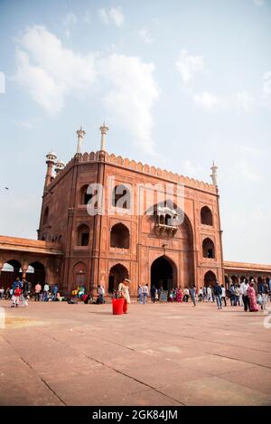 Eastern (main) gate., Jama Masjid mosque, Old Delhi, India Stock Photo ...