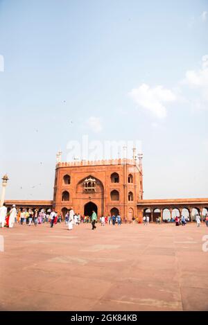 Eastern (main) gate., Jama Masjid mosque, Old Delhi, India Stock Photo ...