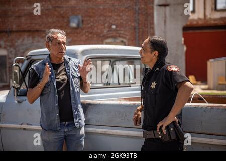 RESERVATION DOGS, from left: Wes Studi, Gary Farmer, Paulina Alexis ...