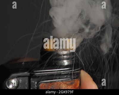 Close up shoot of vape / e cigarette. New innovation to change ...