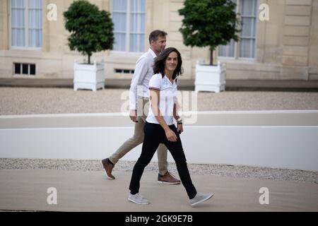 French Bronze medalist Margot Boulet arrives prior to the ceremony in ...