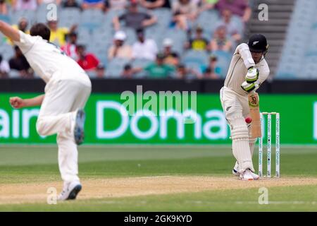 Tom Latham of New Zealand bats during day three. Credit: Dave Hewison ...