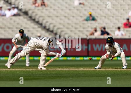 Tom Blundell of New Zealand bats during day four. Credit: Dave Hewison ...