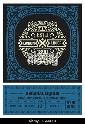 Vintage label for liquor design Stock Vector Image & Art - Alamy