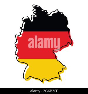 Freehand German map sketch. Vector illustration. Silhouette country ...