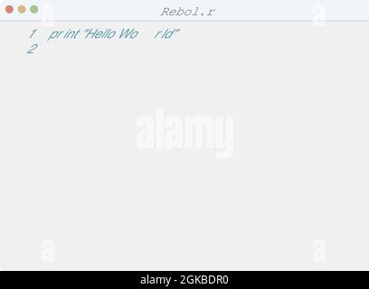 Rebol language Hello World program sample in editor window illustration Stock Vector Image & Art ...