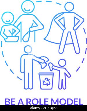 Model positive behavior blue gradient concept icon Stock Vector Image ...