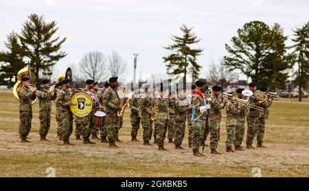 The 101st Airborne Division Band performs the division song while the ...