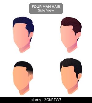 Men Profile View haircut and head Side View, Modern Male Hair Style ...