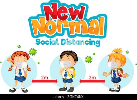New Normal with students keep social distancing in the classroom ...