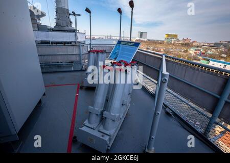Mark 36 Super Rapid Bloom off board chaff (SRBOC) on the USS New Jersey ...