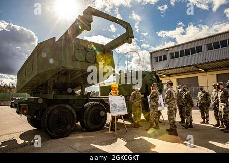 Lt. Gen. James Rainey, commander of the U.S. Army Combined Arms Center, left, and 7th Army ...