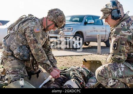 A Soldier with 2nd Battalion, 130th Field Artillery Regiment, Task ...