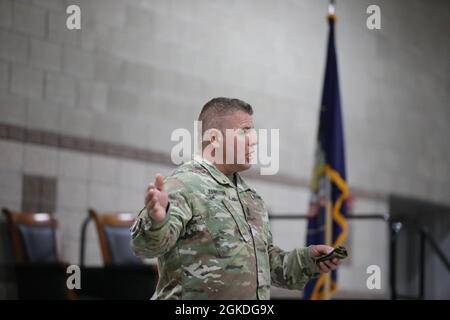 Soldiers from the 97th Troop Command (97th TC) salute during a Change ...