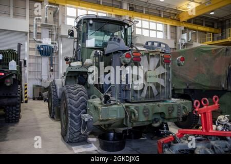 A tractor rubber tired articulated steering multi-purpose, or TRAM, a ...