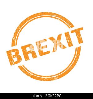 BREXIT text written on orange round vintage rubber stamp Stock Photo ...