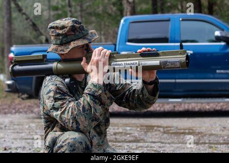 An anti-tank grenade launcher, used in the war in Ukraine, on a white ...