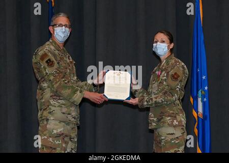 Lt. Col. Wendy Franke, right, 2nd Medical Support Squadron commander ...