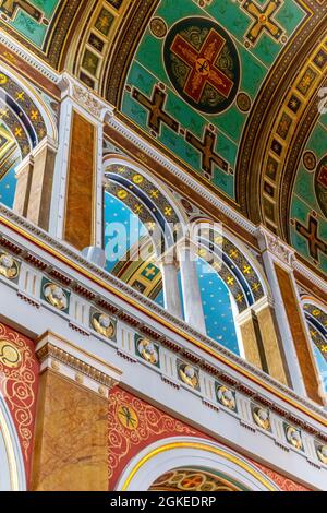 Decorated ceiling of the Greek Orthodox Church and Monastery of Saint ...