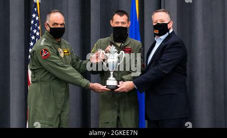 Lt. Col. Christopher Duff, right, outgoing 96th Bomb Squadron commander ...