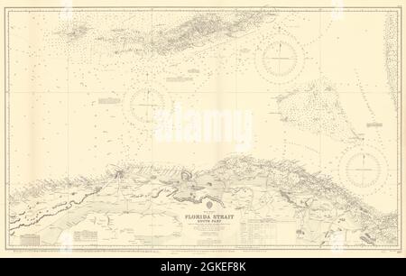 Map of Florida Keys Nautical Charts, circa 1790, by William Faden ...