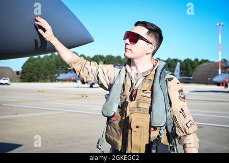 1st Lt. Caleb Heaton, 494th Fighter Squadron F-15E Strike Eagle pilot ...
