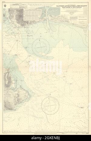 Solent eastern approach Spithead Portsmouth ADMIRALTY sea chart 1935 ...