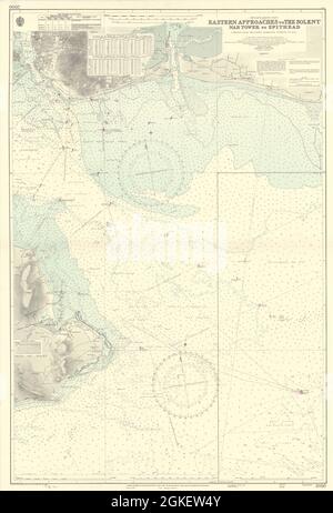 Solent eastern approach Spithead Portsmouth ADMIRALTY sea chart 1935 ...