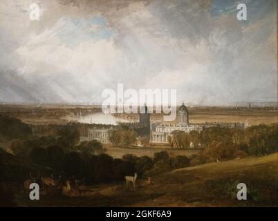 JMW Turner, London from Greenwich Park, landscape painting in oil on ...