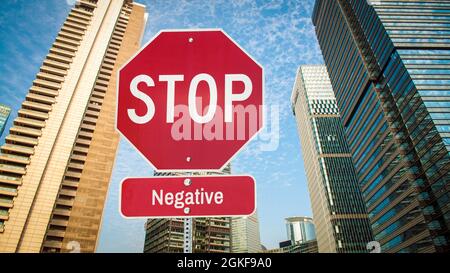 Street Sign theDirection Way to Affirmative versus Negative Stock Photo ...